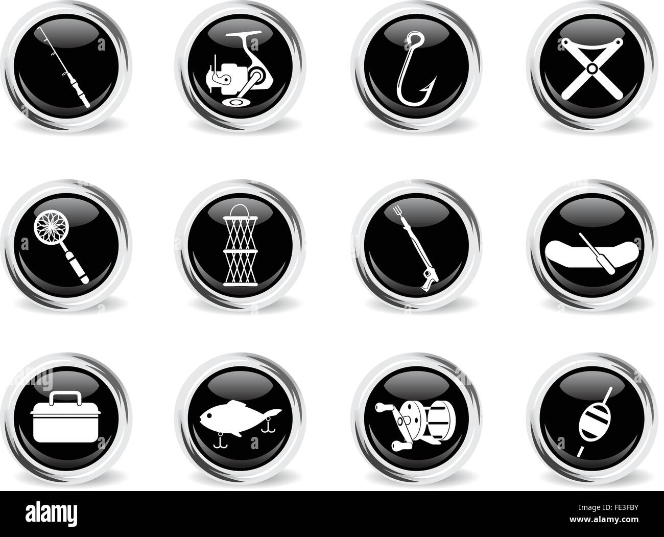 Fishing icon set Stock Vector Image & Art - Alamy