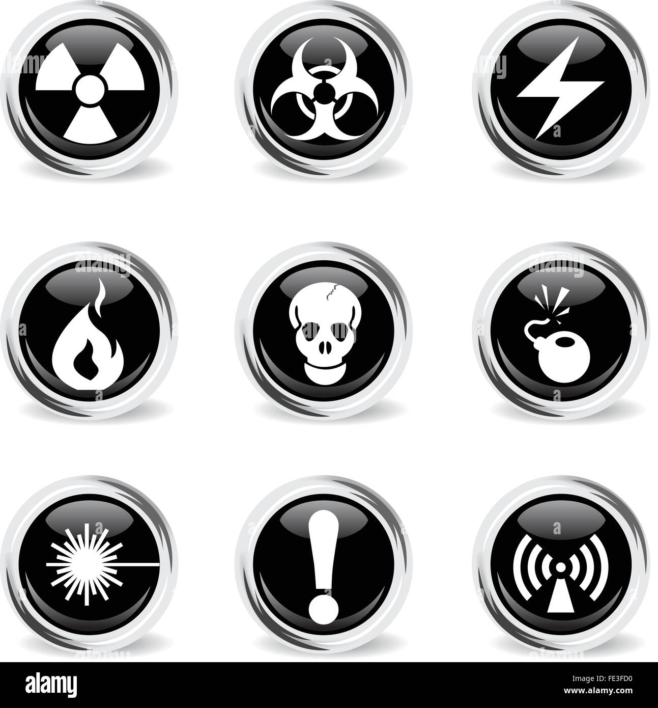 Hazard icons set Stock Vector Image & Art - Alamy