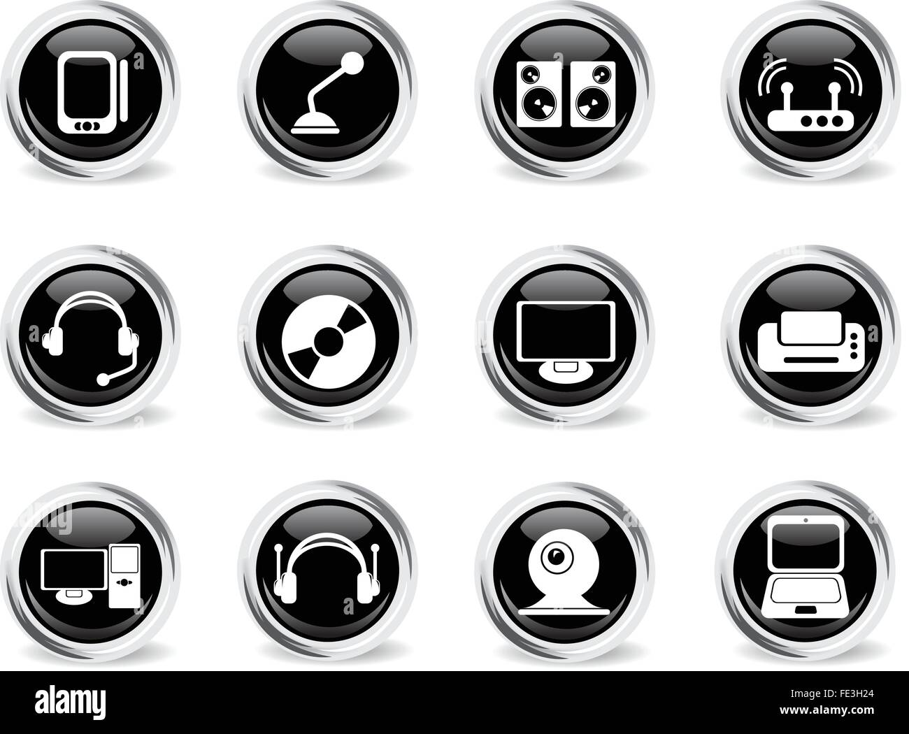 media icons set Stock Vector Image & Art - Alamy