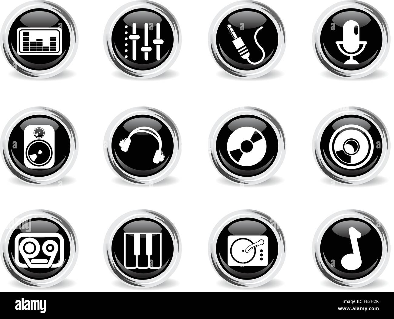 Audio and music simple vector icons Stock Vector Image & Art - Alamy