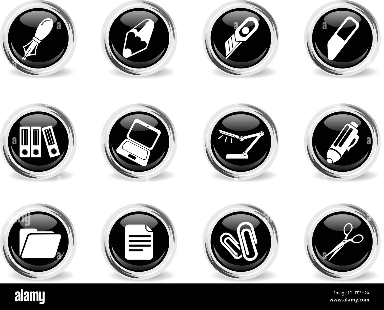 Office simply icons Stock Vector Image & Art - Alamy