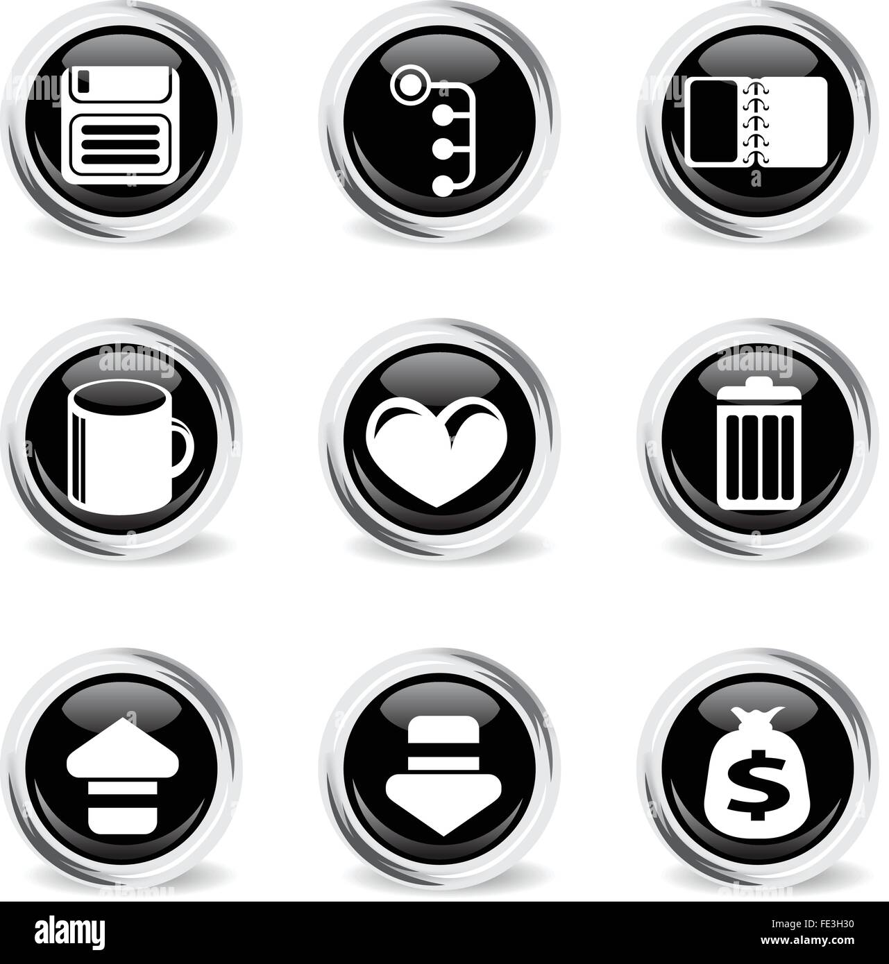 Office simply icons Stock Vector Image & Art - Alamy