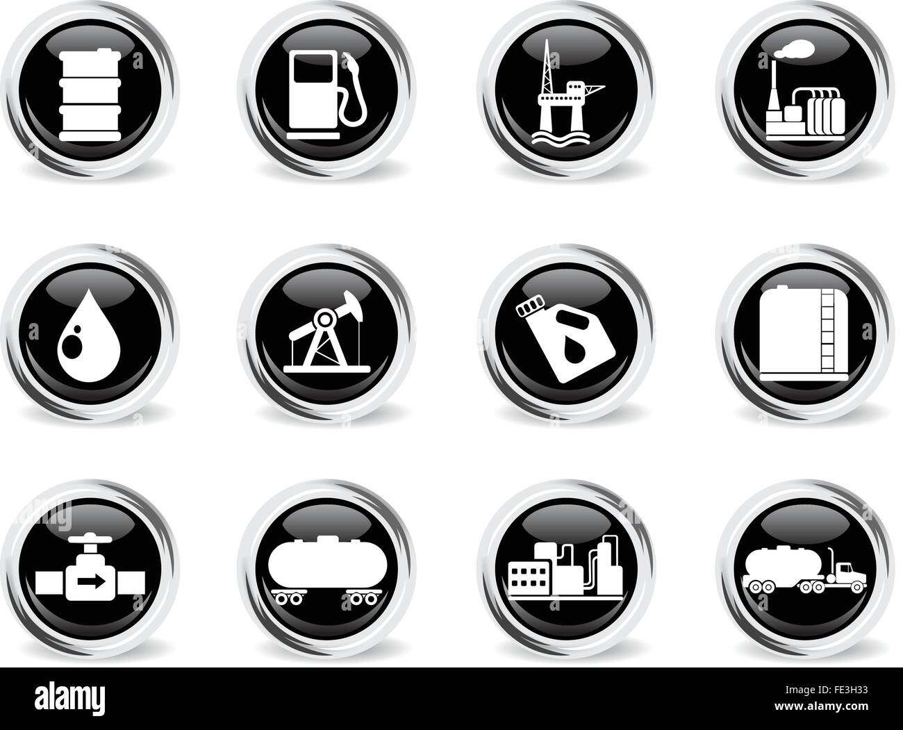 Oil and petrol industry objects icons Stock Vector Image & Art - Alamy