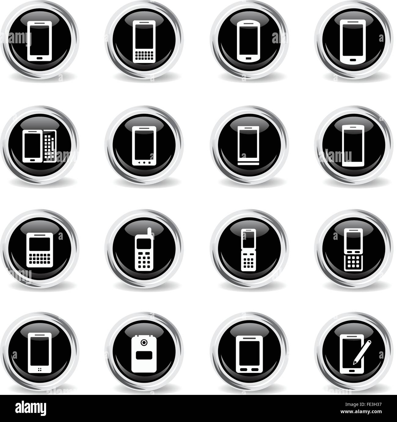 Telephone Icons icons Stock Vector Image & Art - Alamy