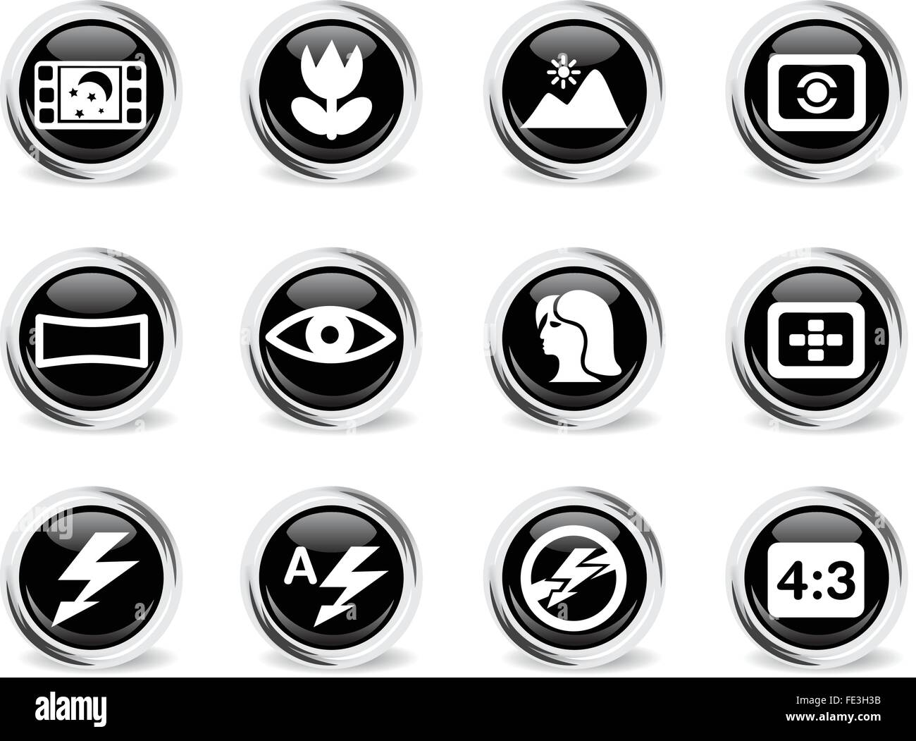 Photo modes icons set Stock Vector Image & Art - Alamy