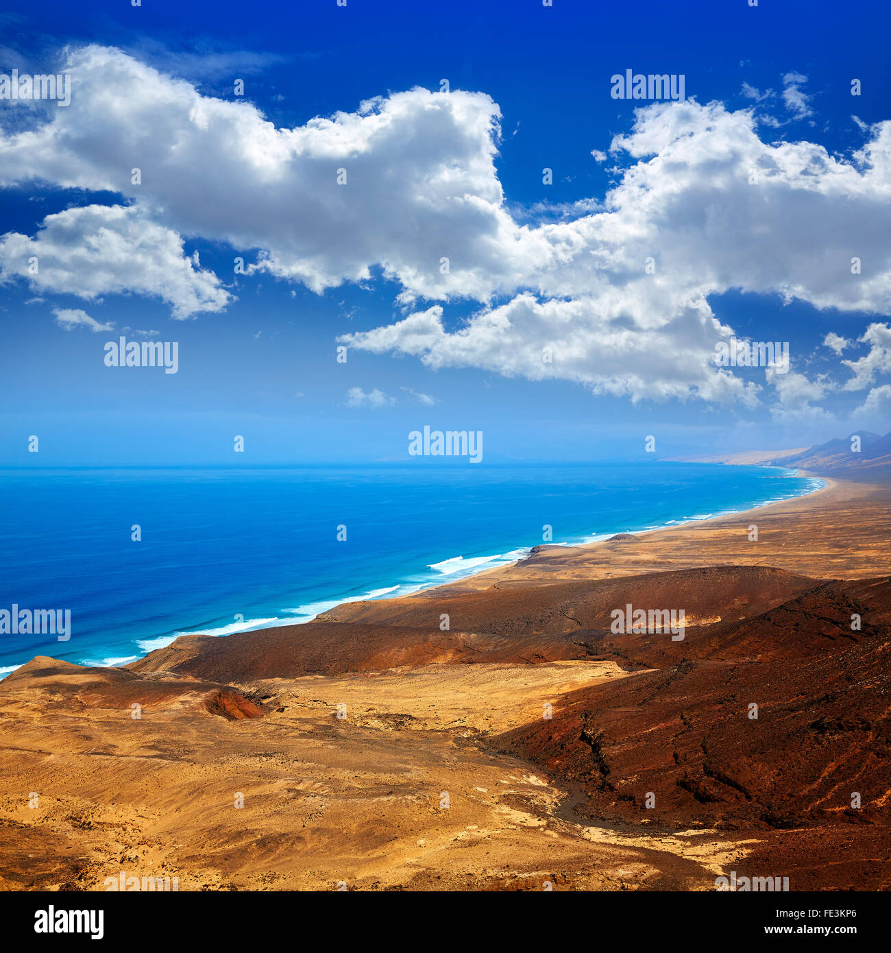 Jandia west beaches aerial of Fuerteventura at Canary Islands Spain ...