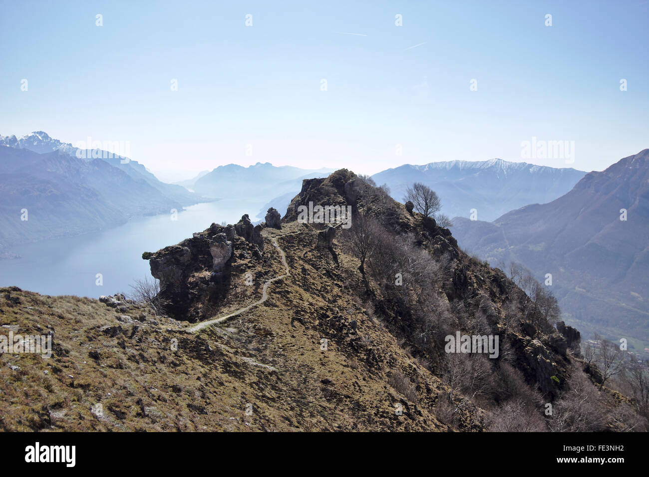 Hill on the flank of Monte Grona with Como Lake in the background ...
