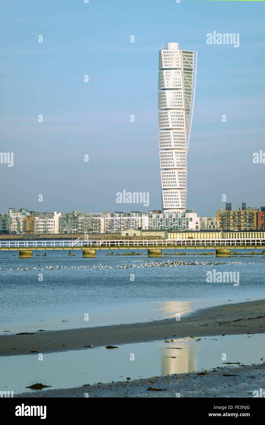 MALMO, SWEDEN - DECEMBER 21, 2015: Malmo Turning Torso, distinctive ...