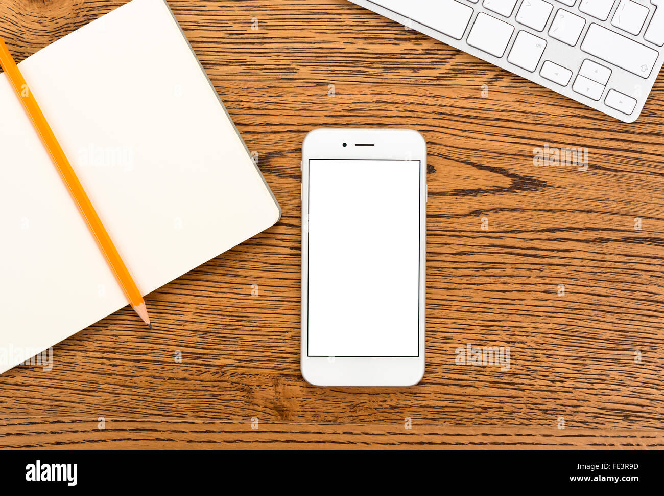 Top view of the table with office accessories Stock Photo - Alamy