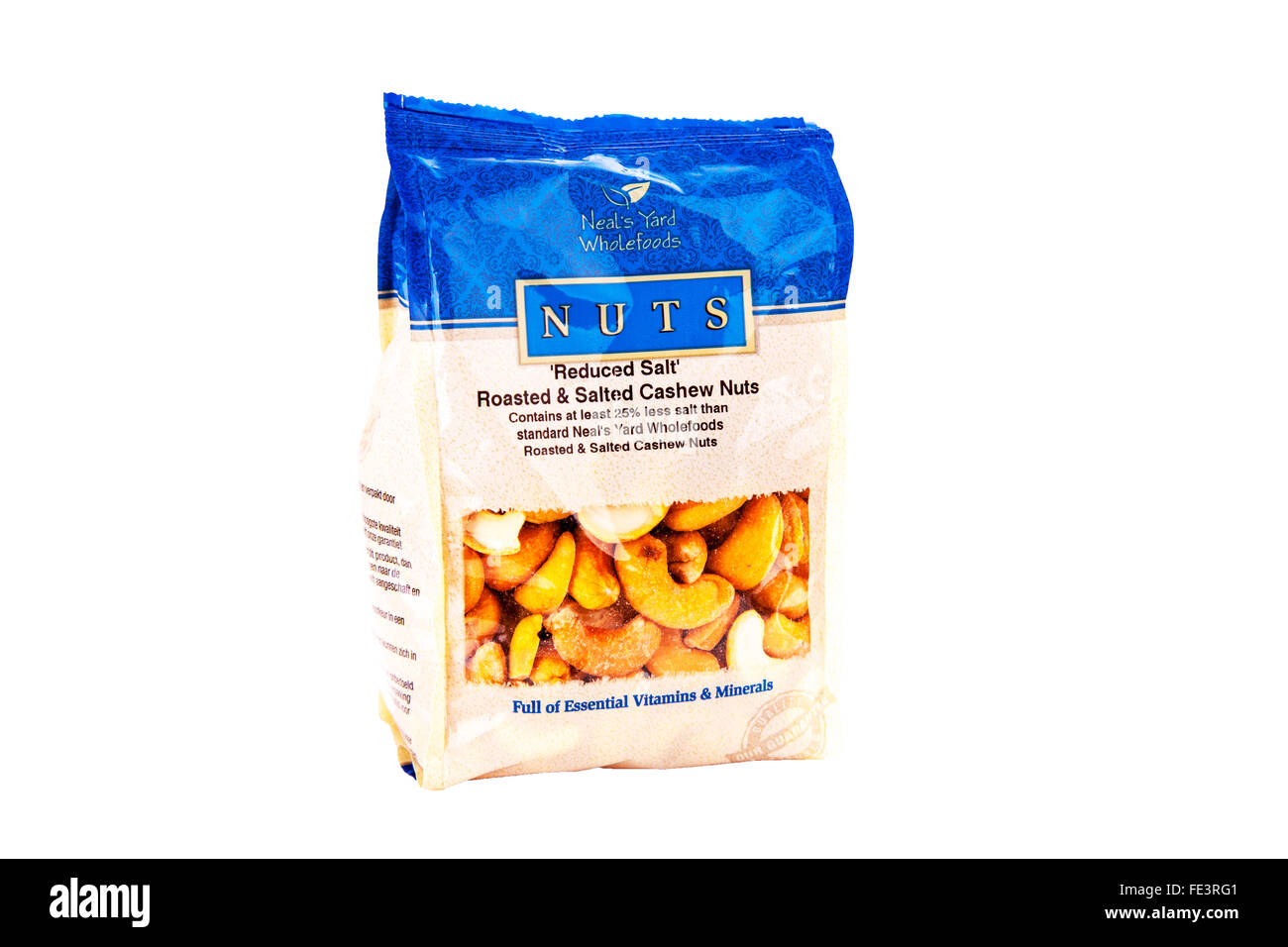 Cashew nuts packet pieces packed reduced salt salted nut cut out cutout ...