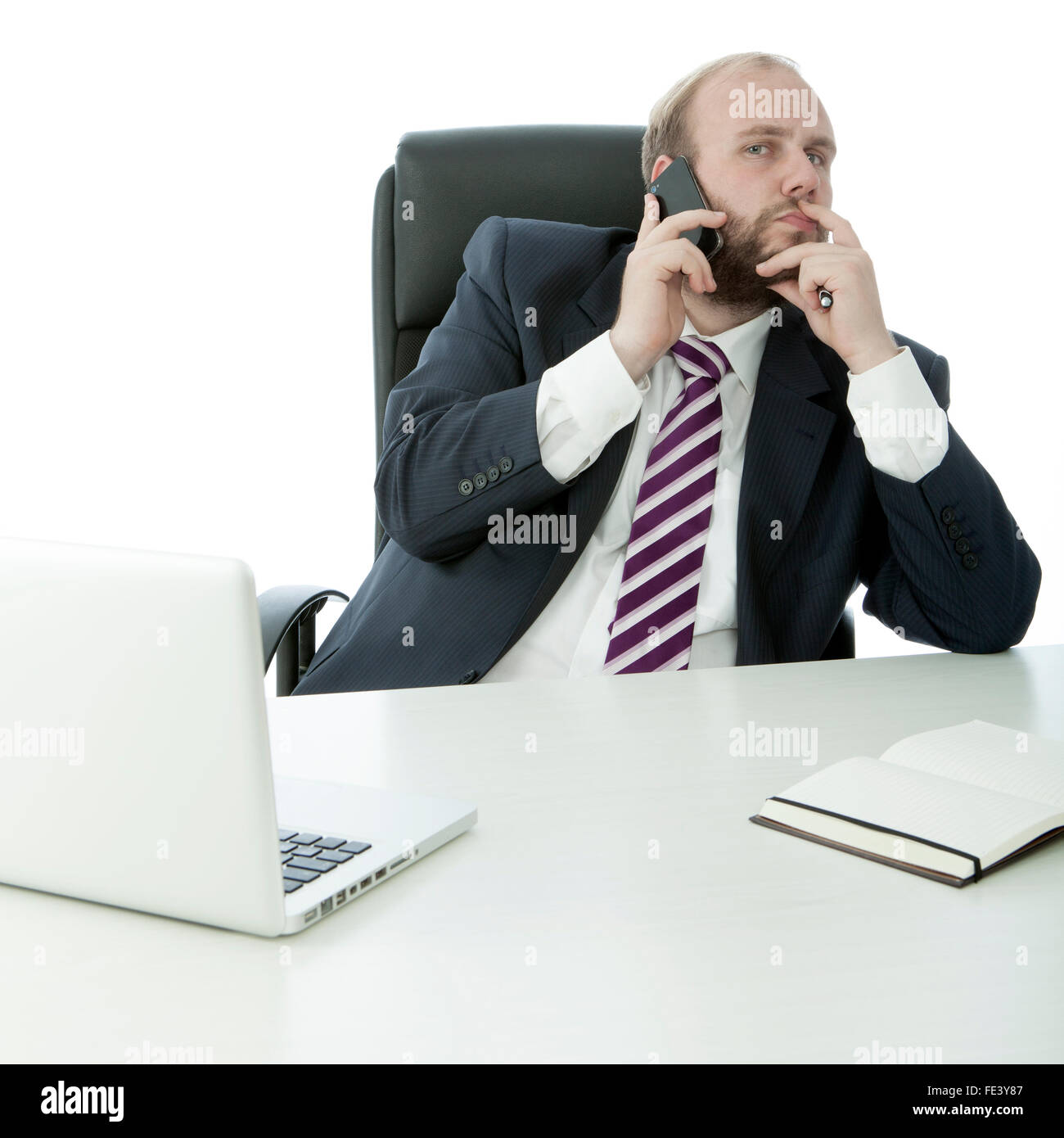 Closeup man beard sitting table hi-res stock photography and images - Alamy