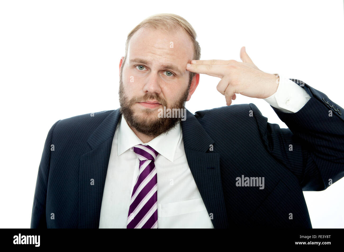 Funny businessman gun on white hi-res stock photography and images - Alamy