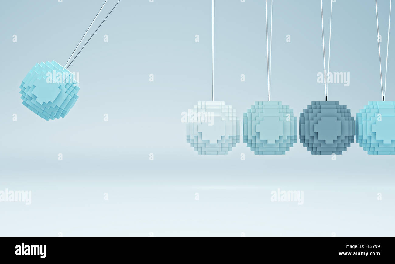 3d image of low poly newton cradle Stock Photo - Alamy
