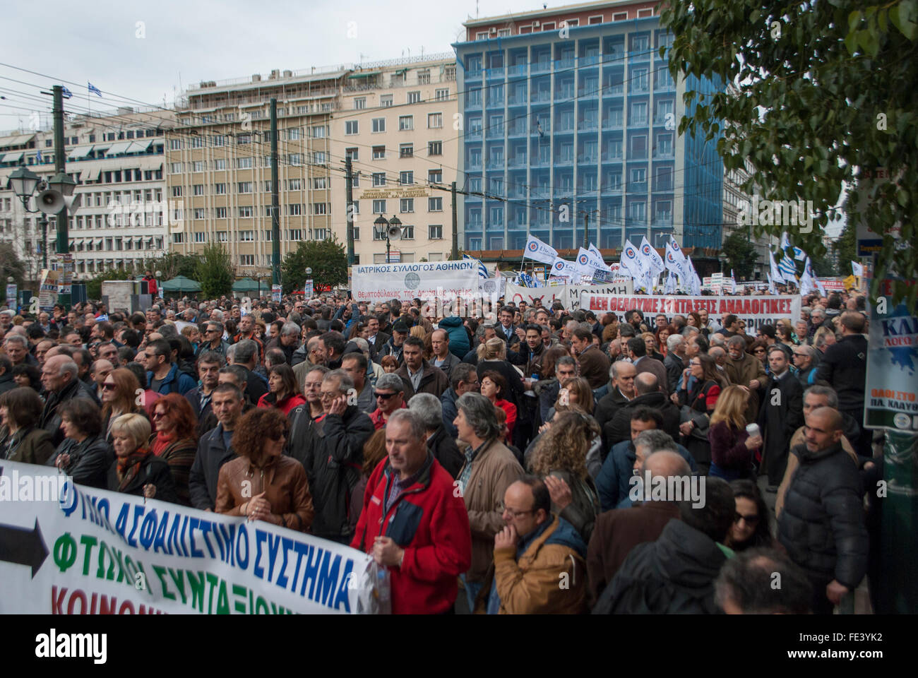 Athens, Greece. 04th Feb, 2016. A huge demonstration in the center of ...