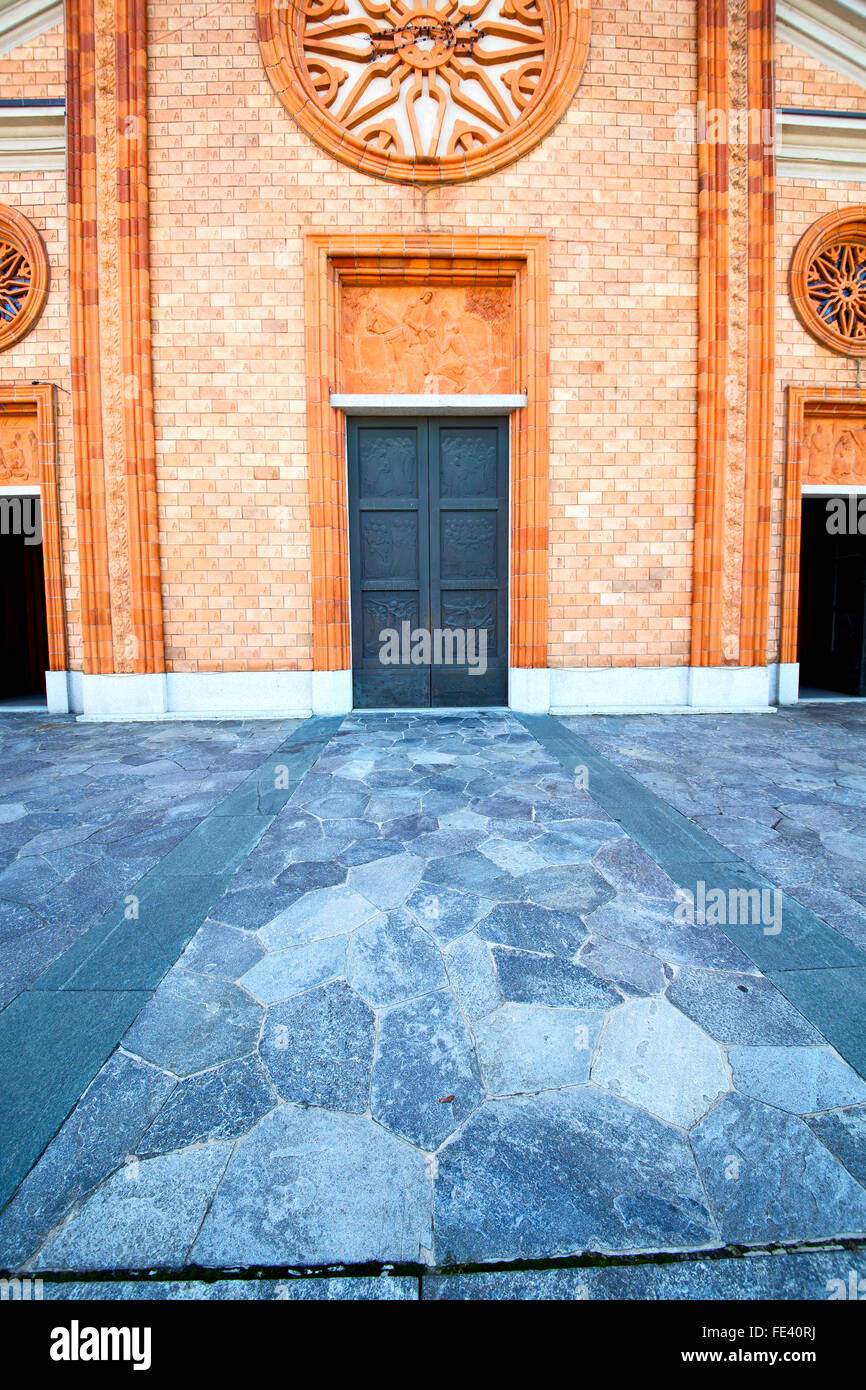 italy lombardy in the vergiate old church closed brick tower wall Stock ...