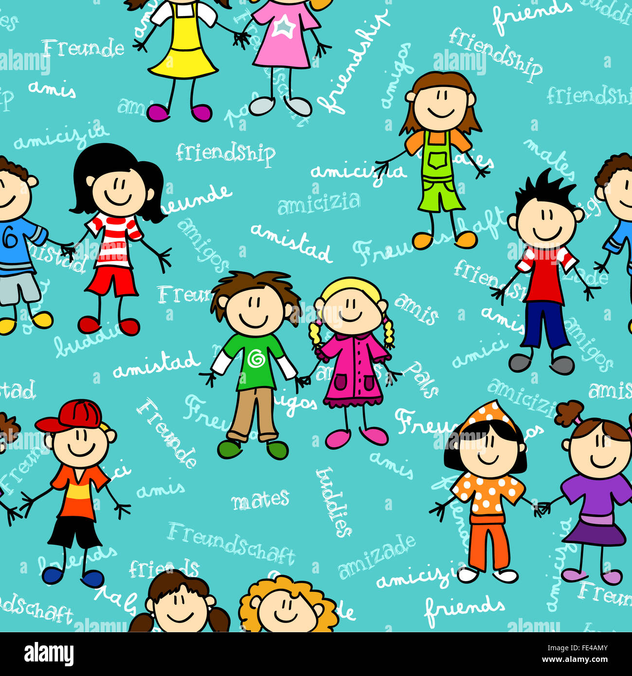 Stick figure friendship concept cartoon hi-res stock photography and ...