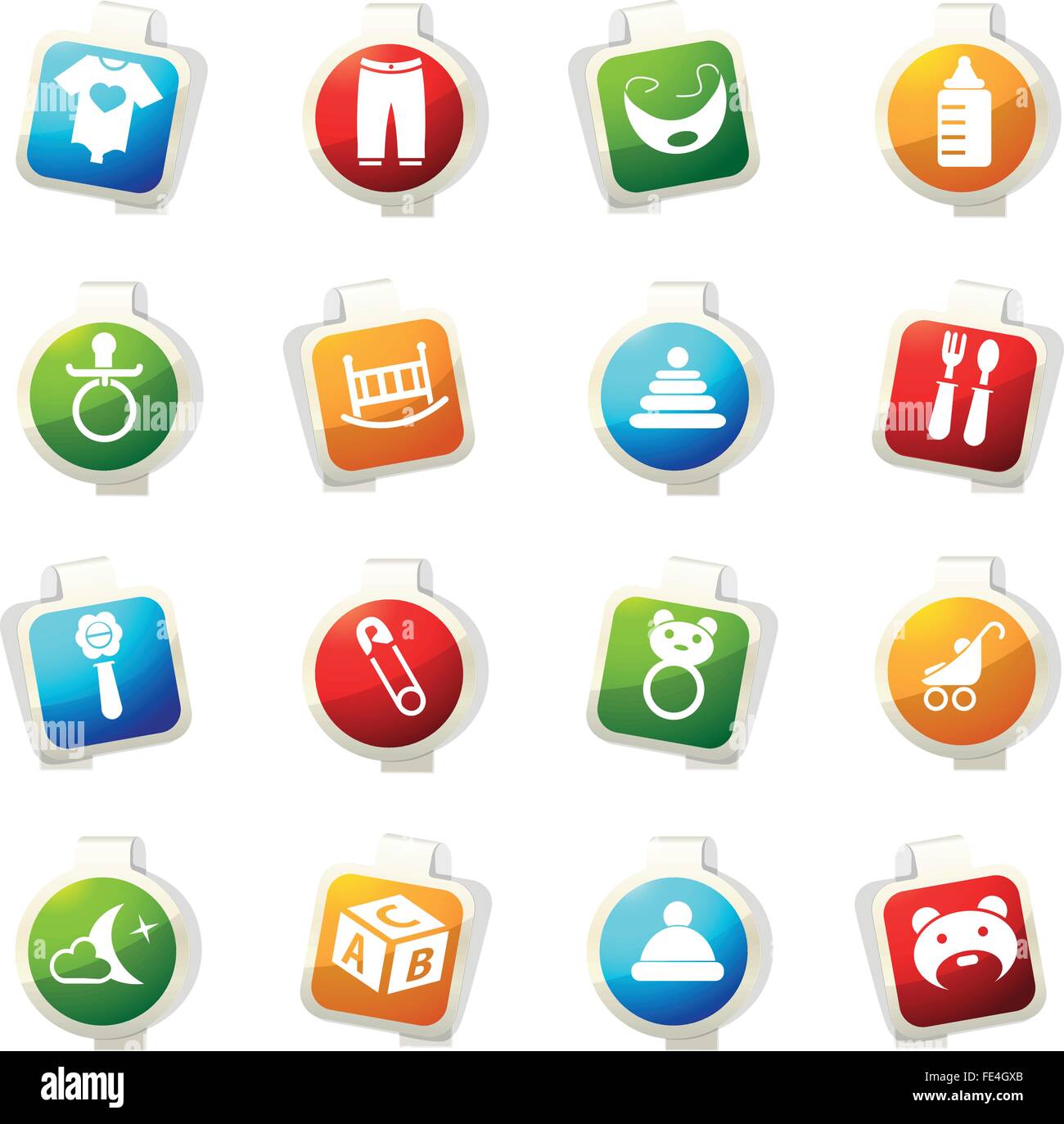 Baby icons set Stock Vector Image & Art - Alamy