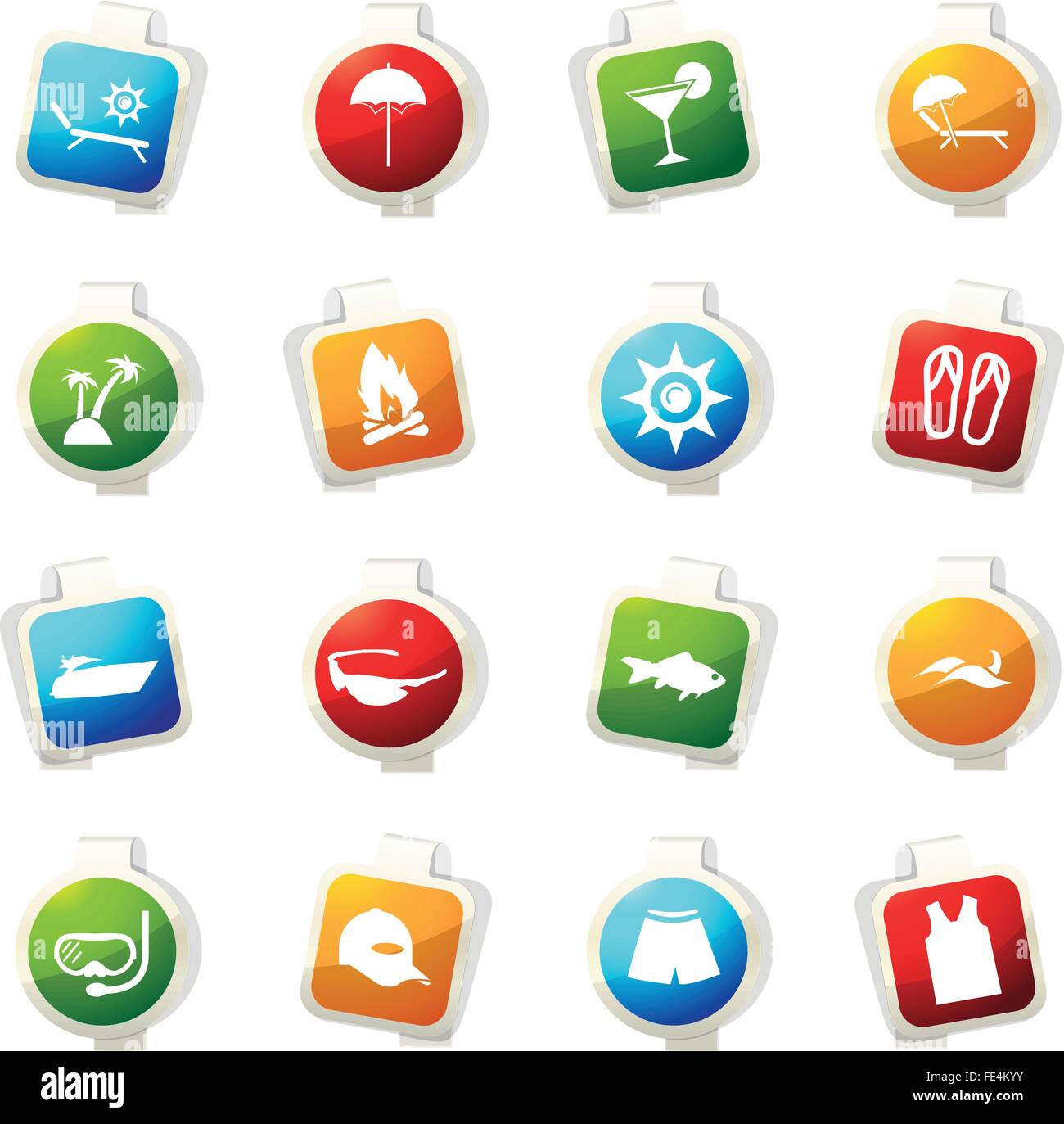 Beach icon set Stock Vector Image & Art - Alamy