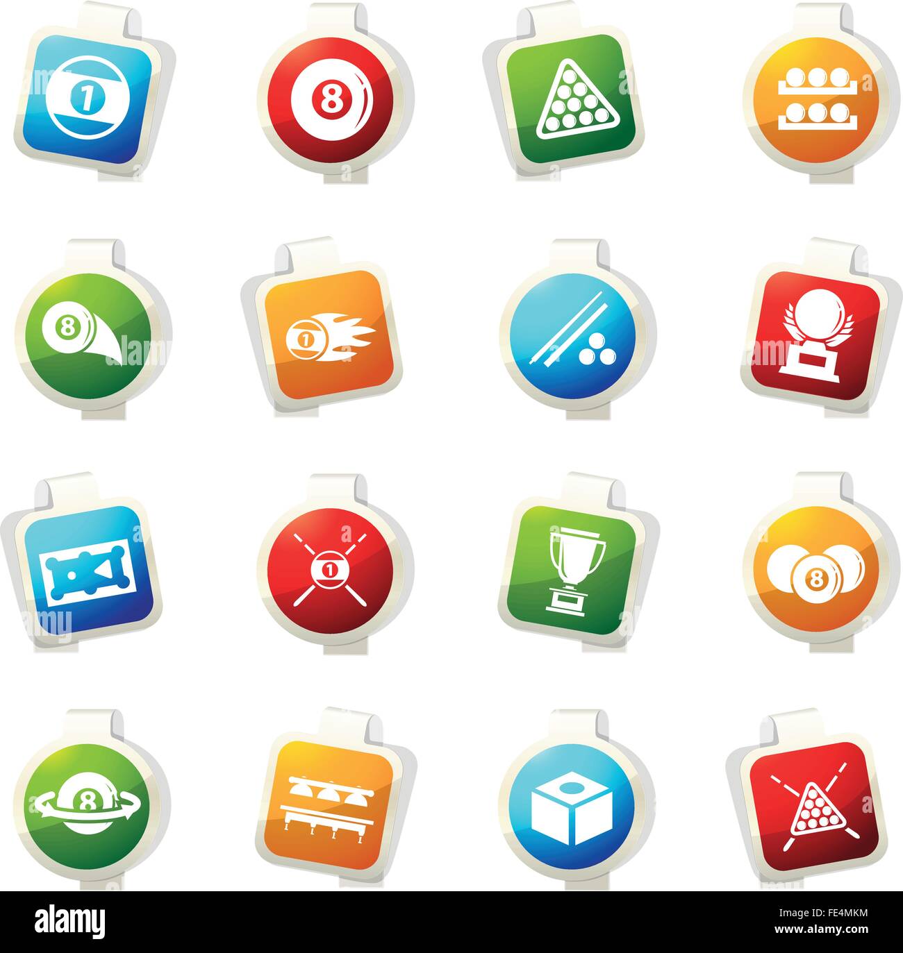 Billiard icons set Stock Vector Image & Art - Alamy