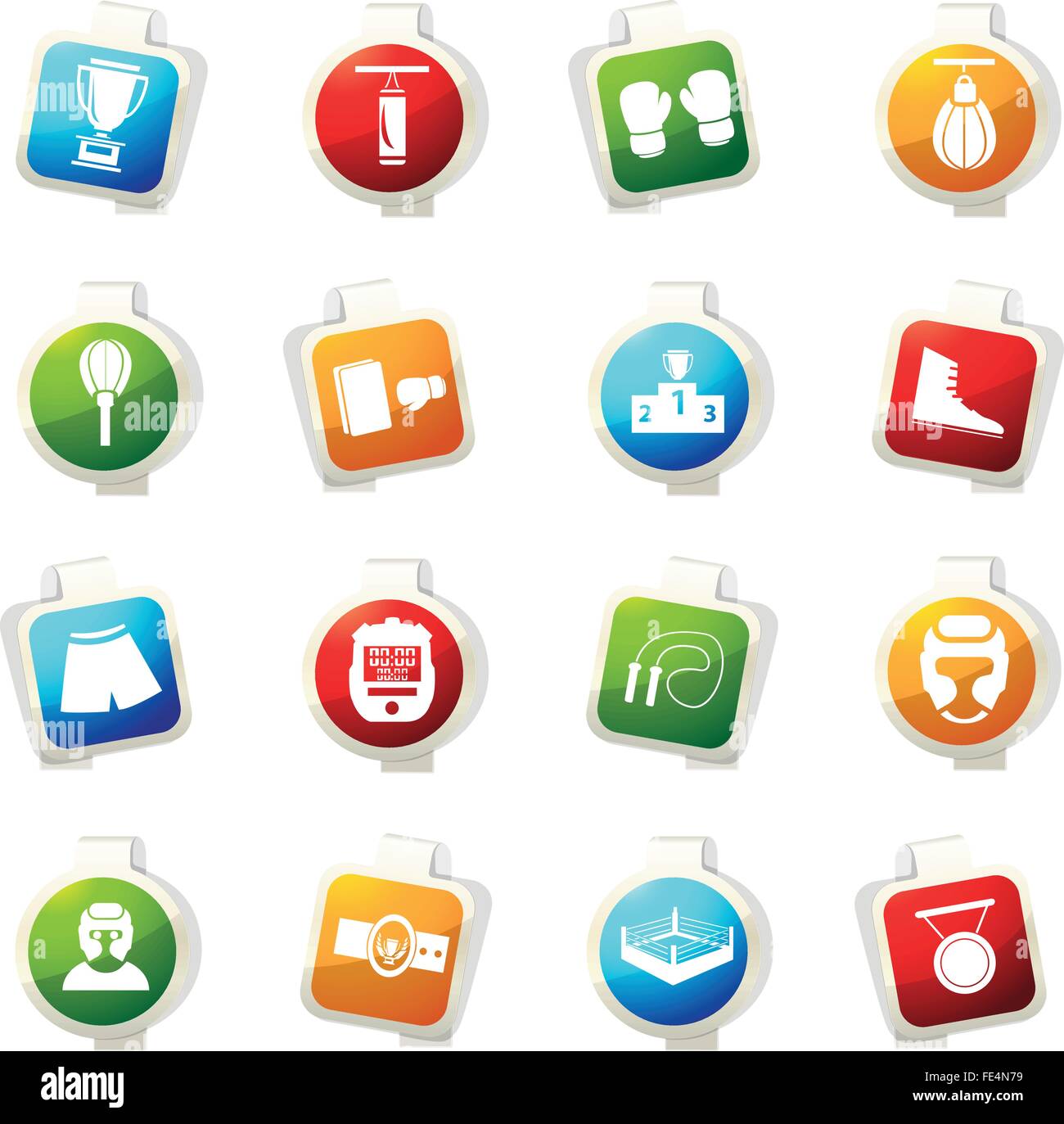 Boxing icon set Stock Vector Image & Art - Alamy