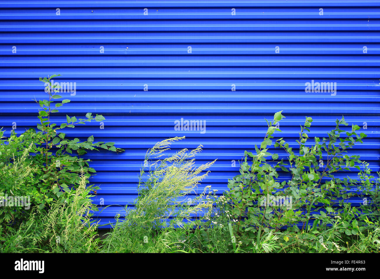 Blue metal plate fence background Stock Photo - Alamy