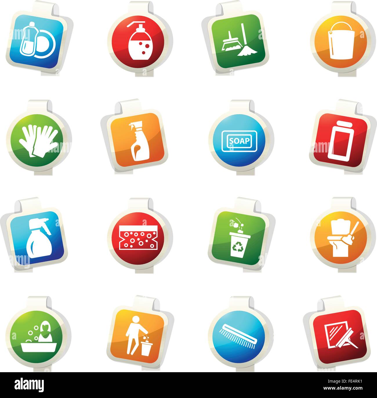 Cleaning company icons set Stock Vector Image & Art - Alamy