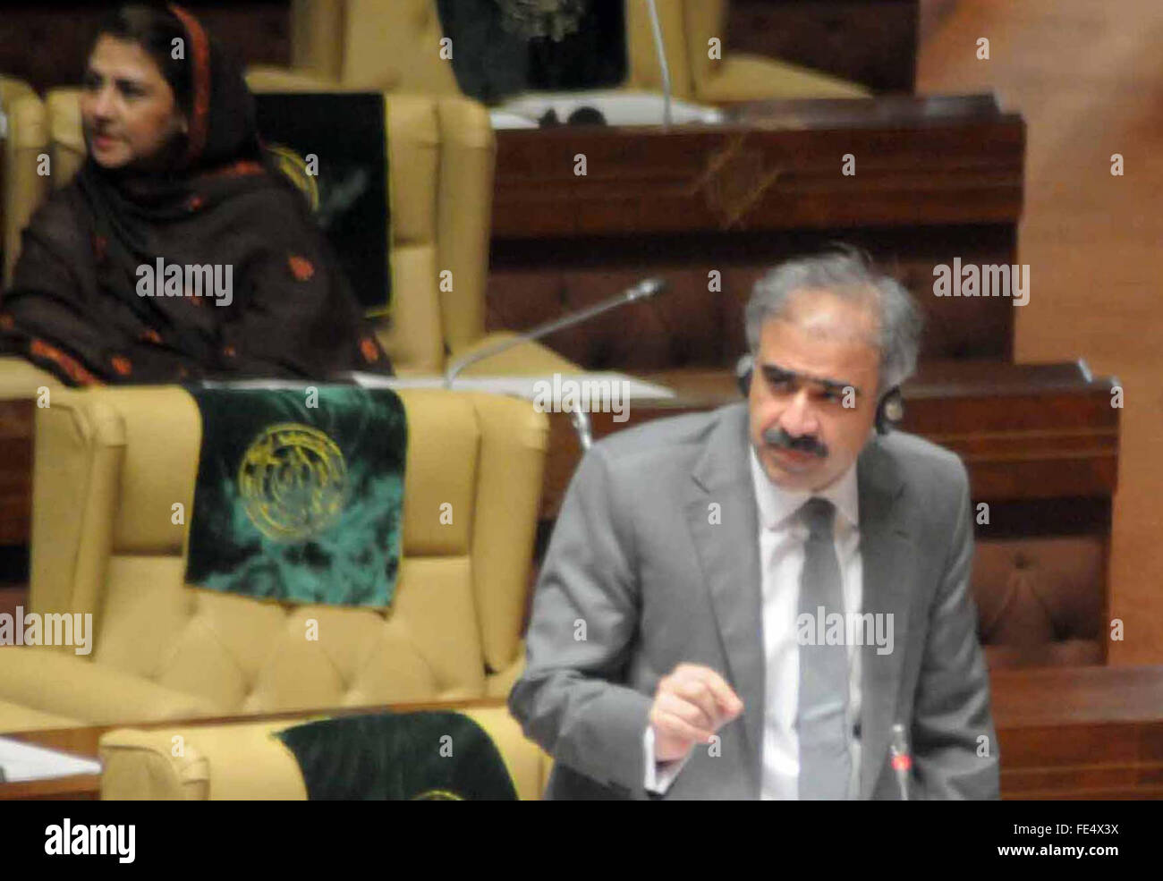 Sindh Interior Minister Sohail Anwar Siyal expressing his views during ...