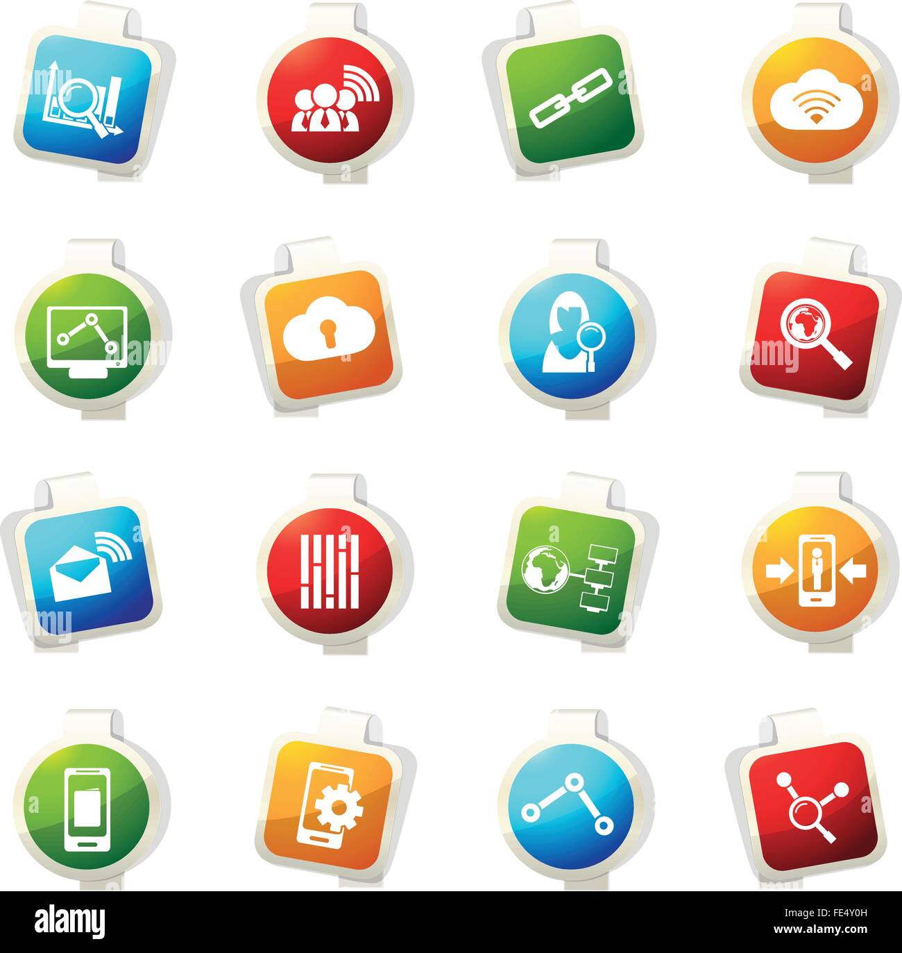 Data analytic and social network icons Stock Vector Image & Art - Alamy
