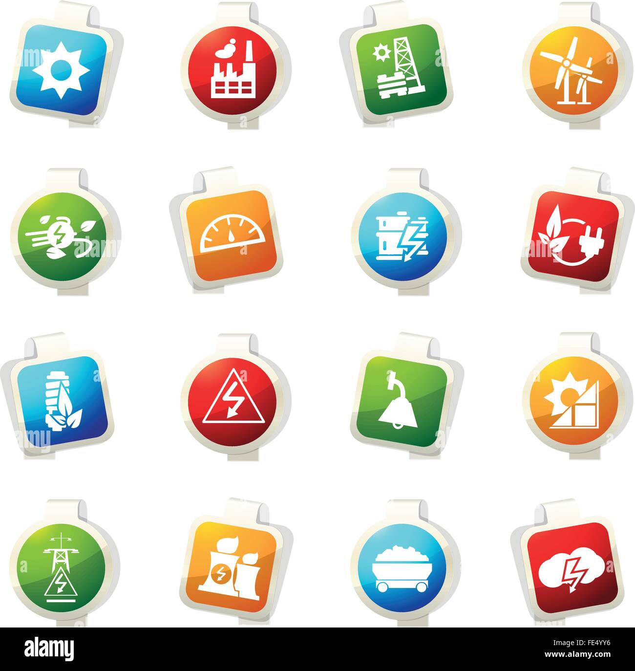 Electricity icons set Stock Vector Image & Art - Alamy