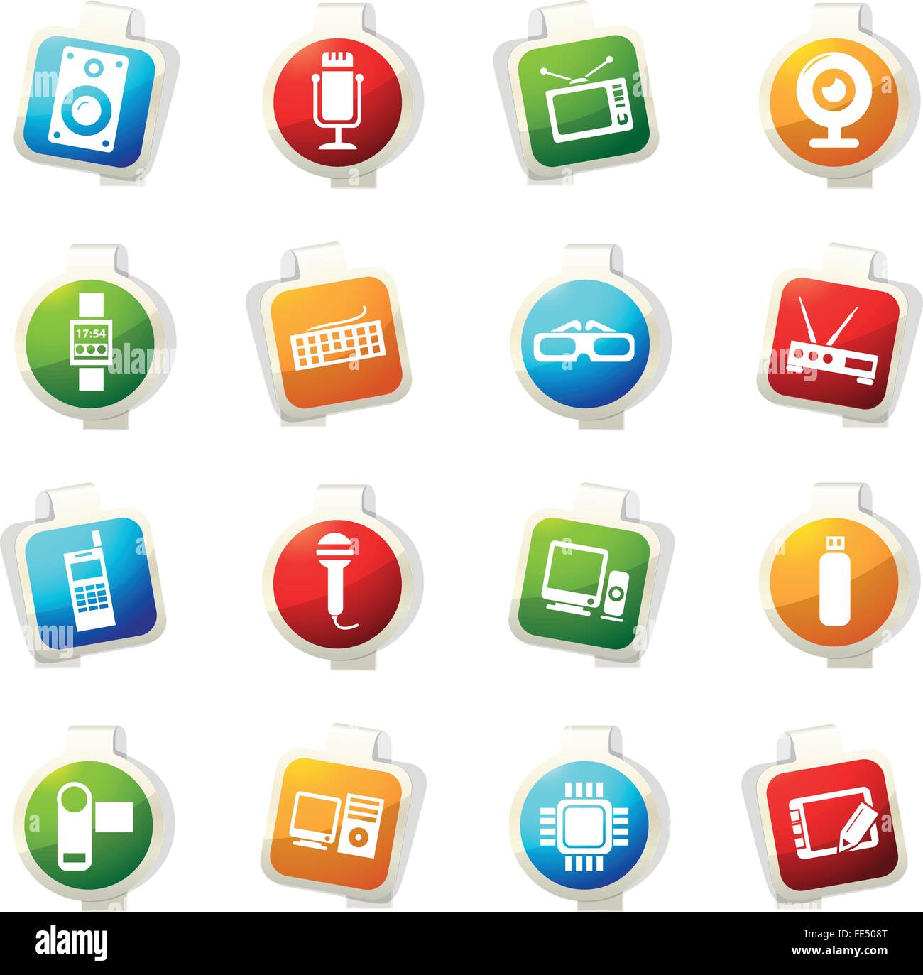 Gadget icon set Stock Vector Image & Art - Alamy