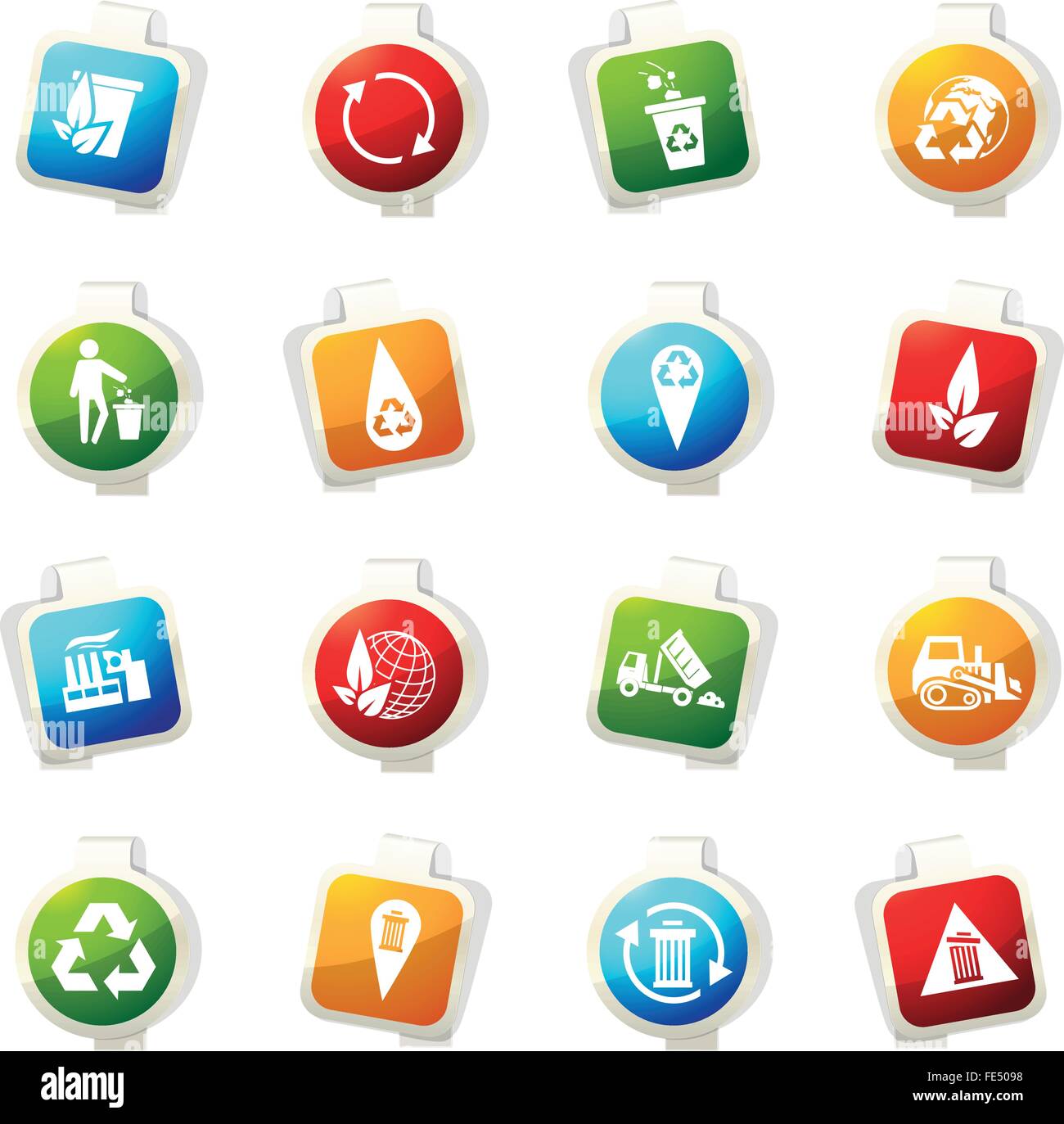Garbage Icons set Stock Vector Image & Art - Alamy