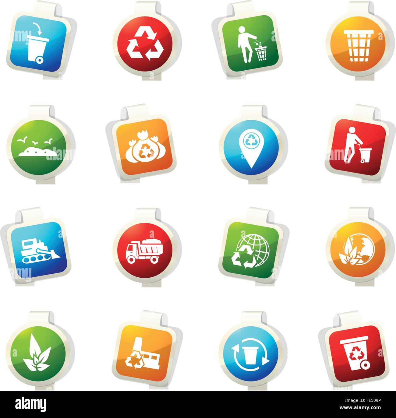 Garbage Icons set Stock Vector Image & Art - Alamy