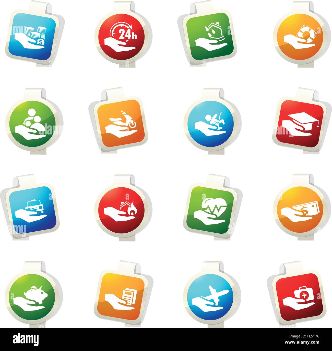 Insurance hands icons Stock Vector Image & Art - Alamy