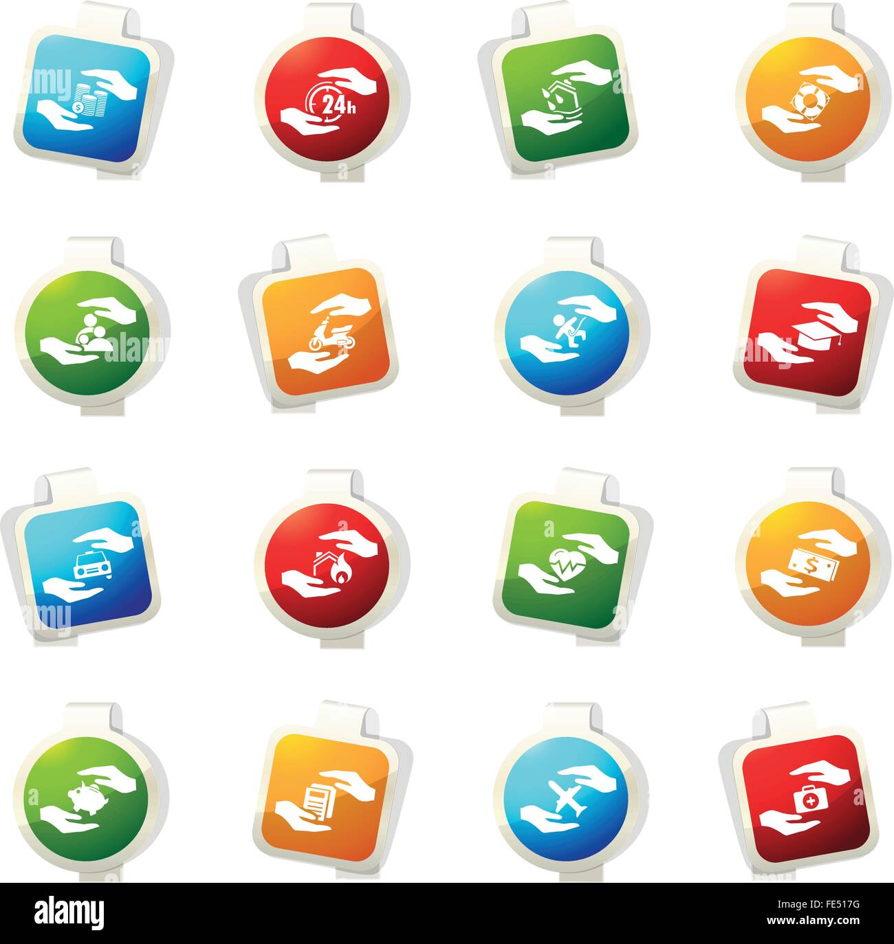 Insurance hands icons Stock Vector Image & Art - Alamy