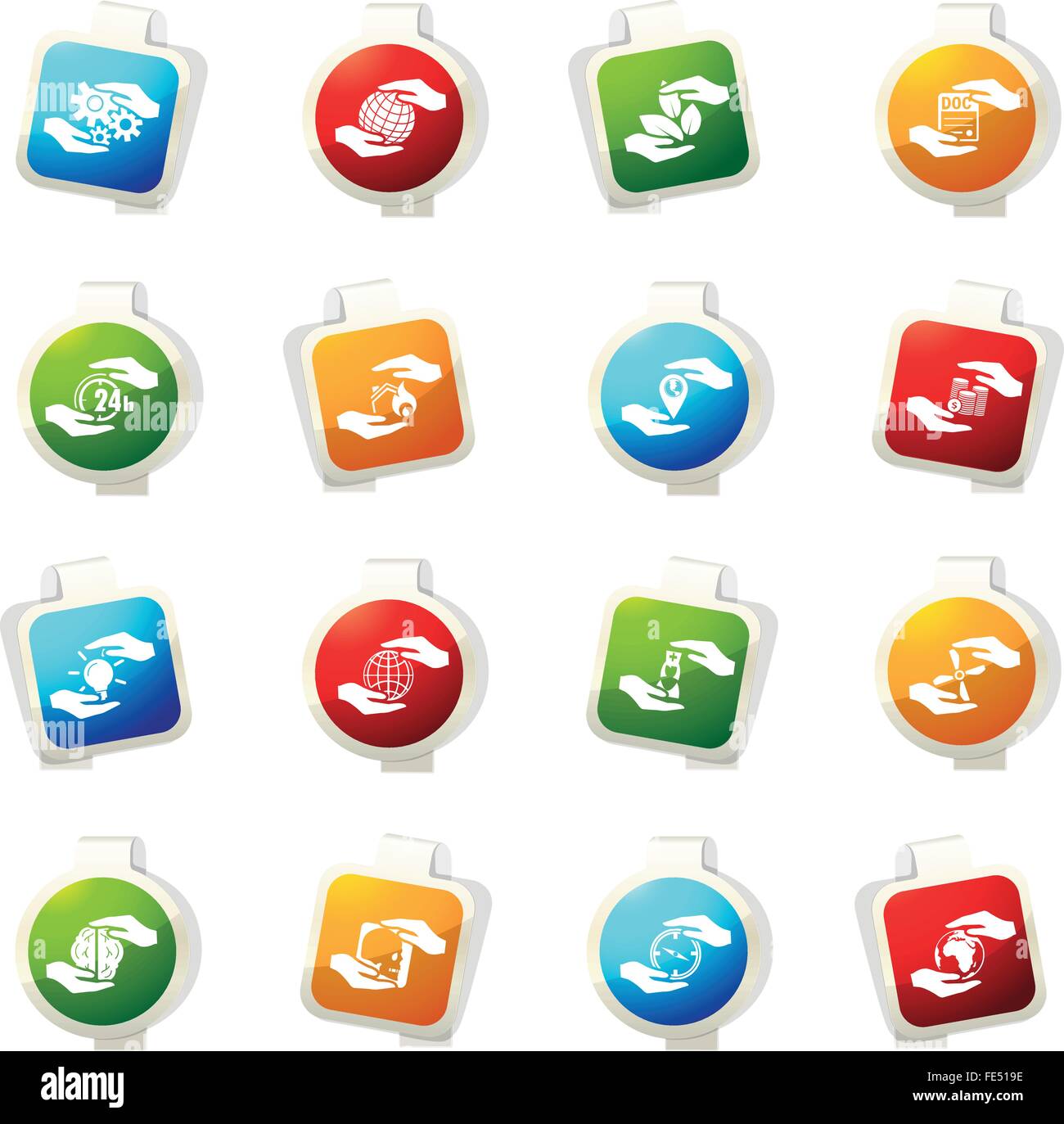 Insurance hands icons Stock Vector Image & Art - Alamy