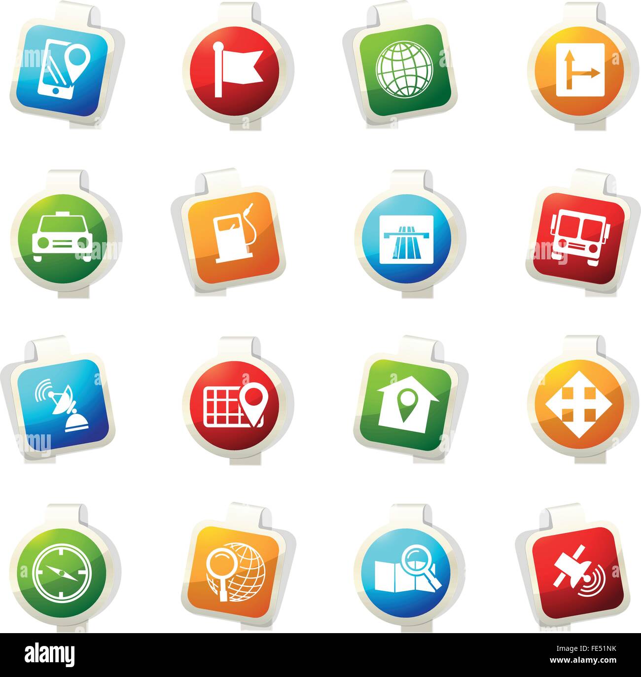 Navigation and transport icons set Stock Vector Image & Art - Alamy