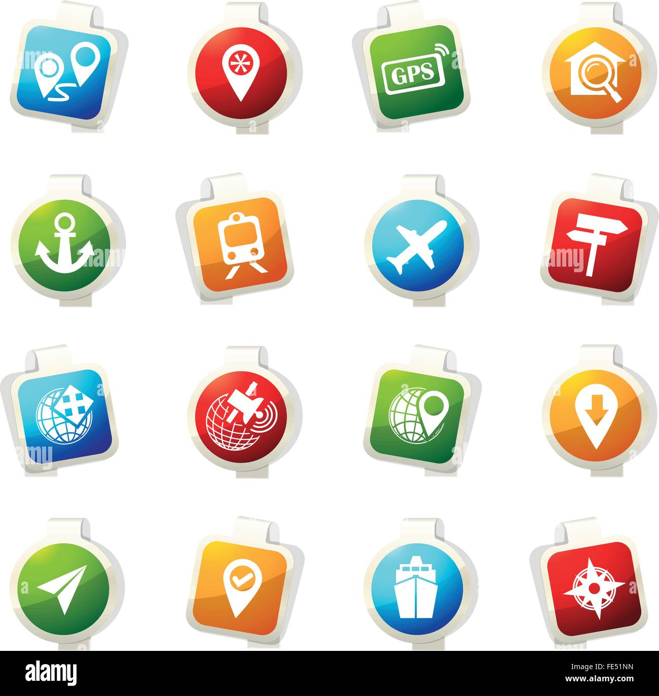 Navigation and transport icons set Stock Vector Image & Art - Alamy