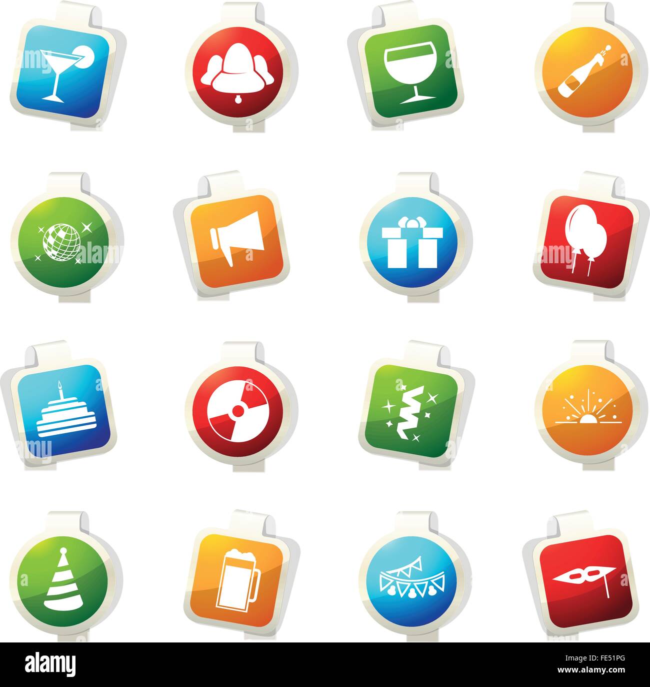 Party Icon Set Stock Vector Image & Art - Alamy