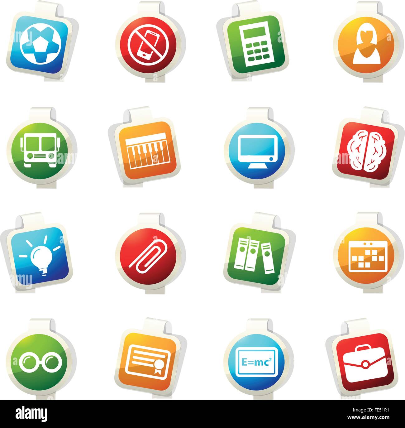 School Icons set Stock Vector Image & Art - Alamy