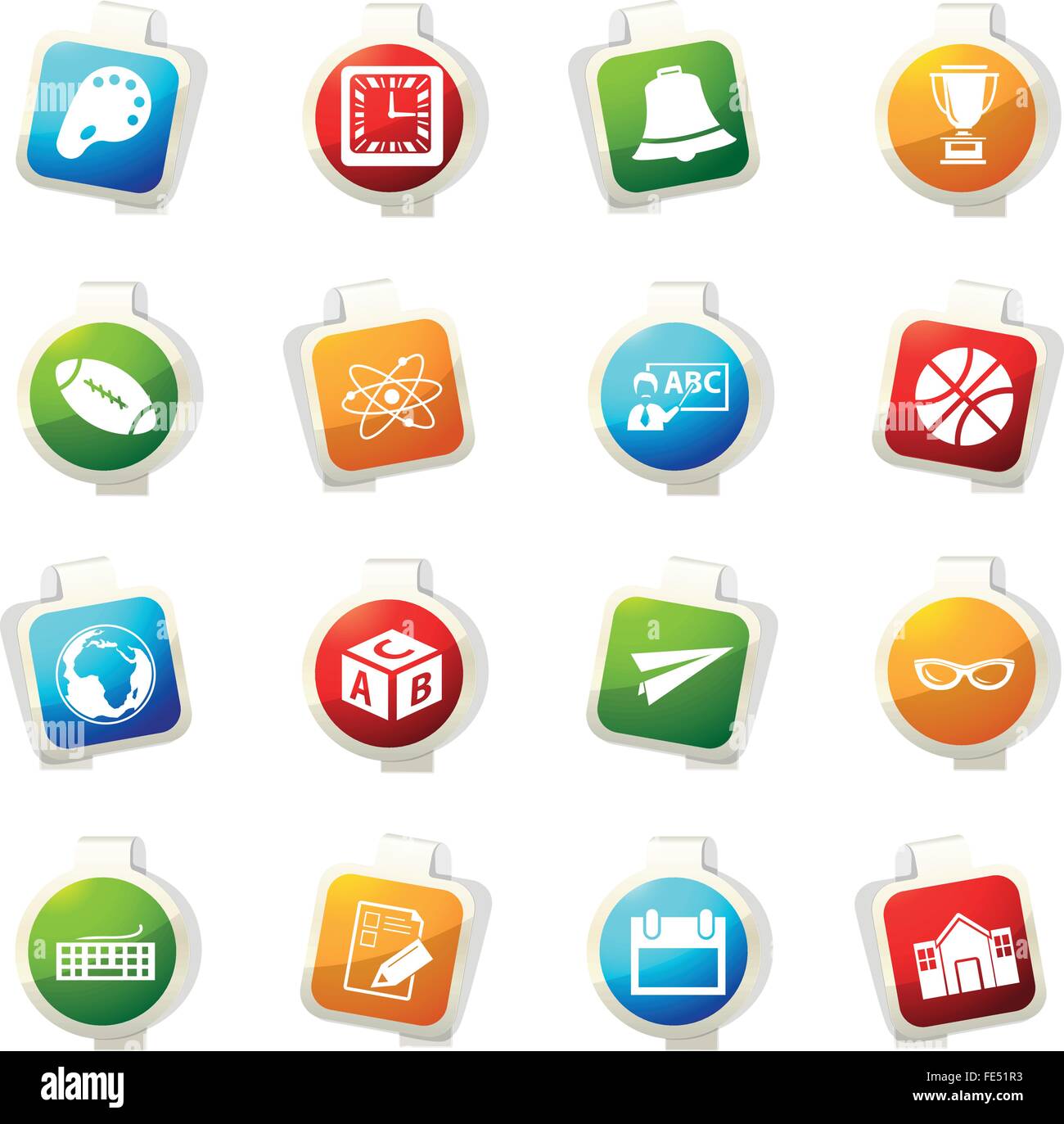 School Icons set Stock Vector Image & Art - Alamy