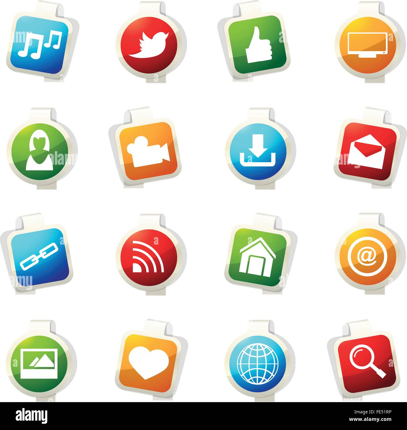 Social media icons set Stock Vector Image & Art - Alamy