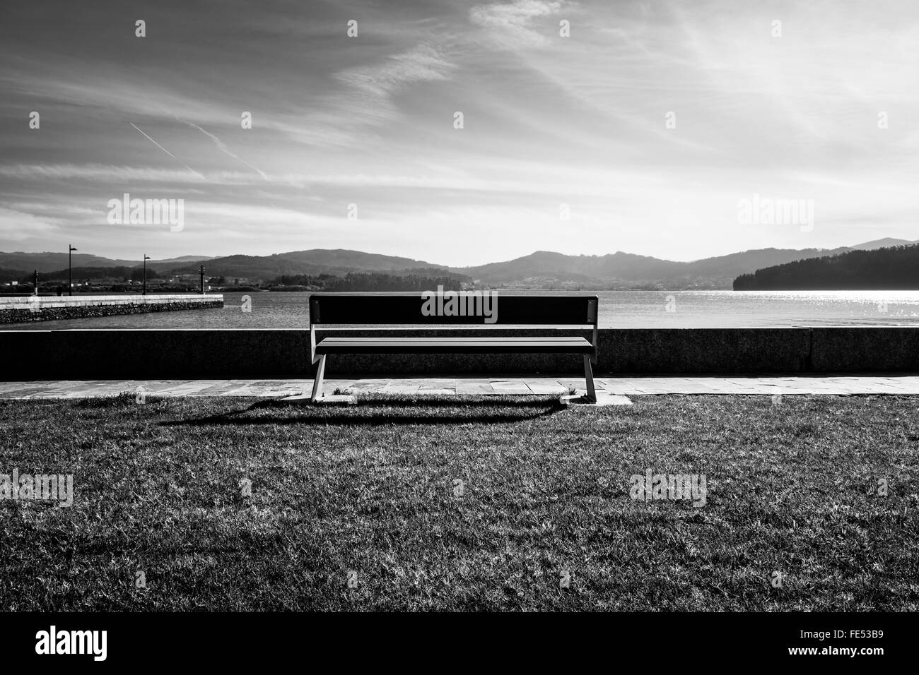 Sky bench Black and White Stock Photos & Images - Alamy