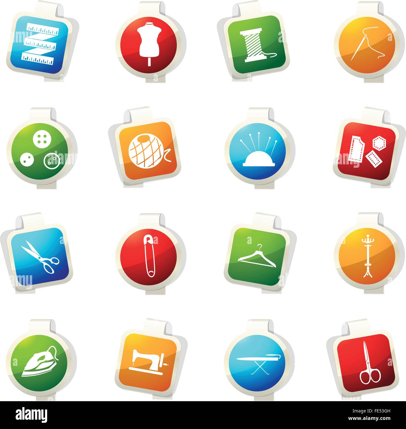 Tailoring icons set Stock Vector Image & Art - Alamy