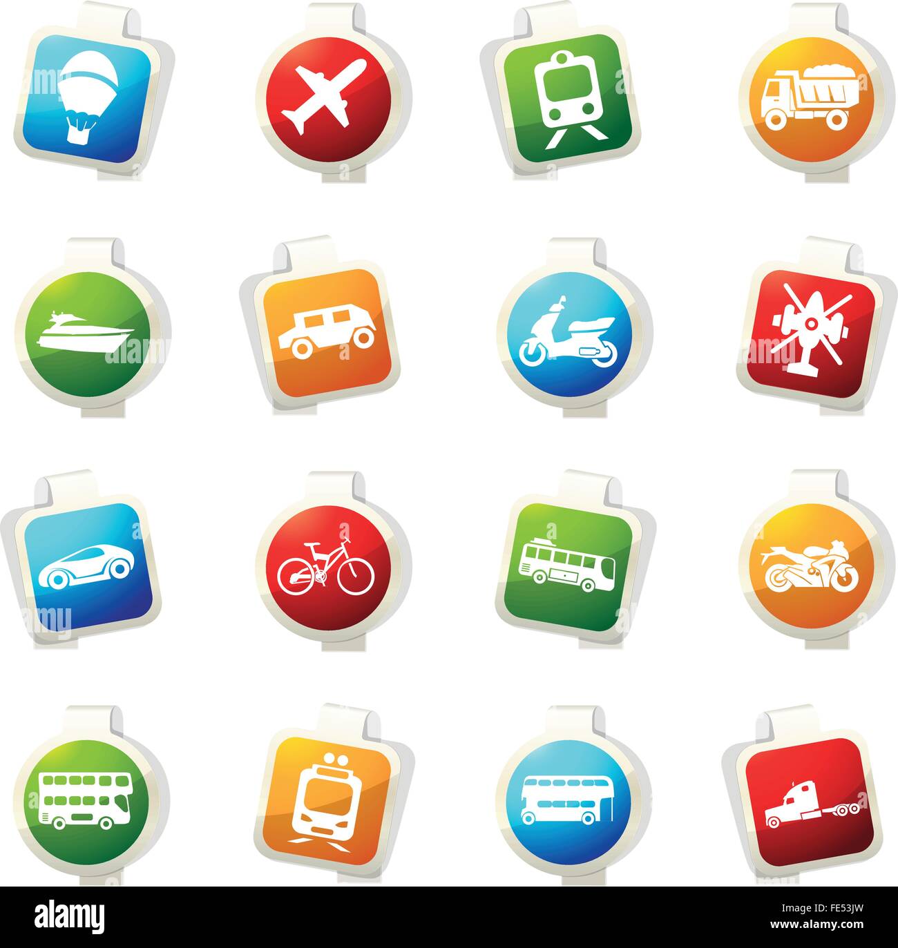 Transport types icons set Stock Vector Image & Art - Alamy