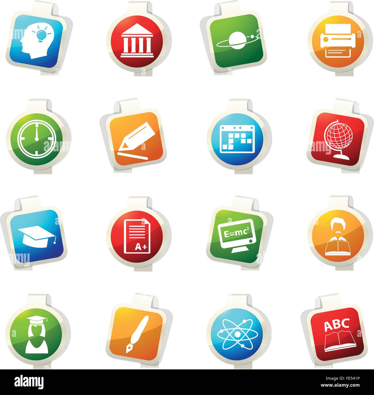 University icons set Stock Vector Image & Art - Alamy