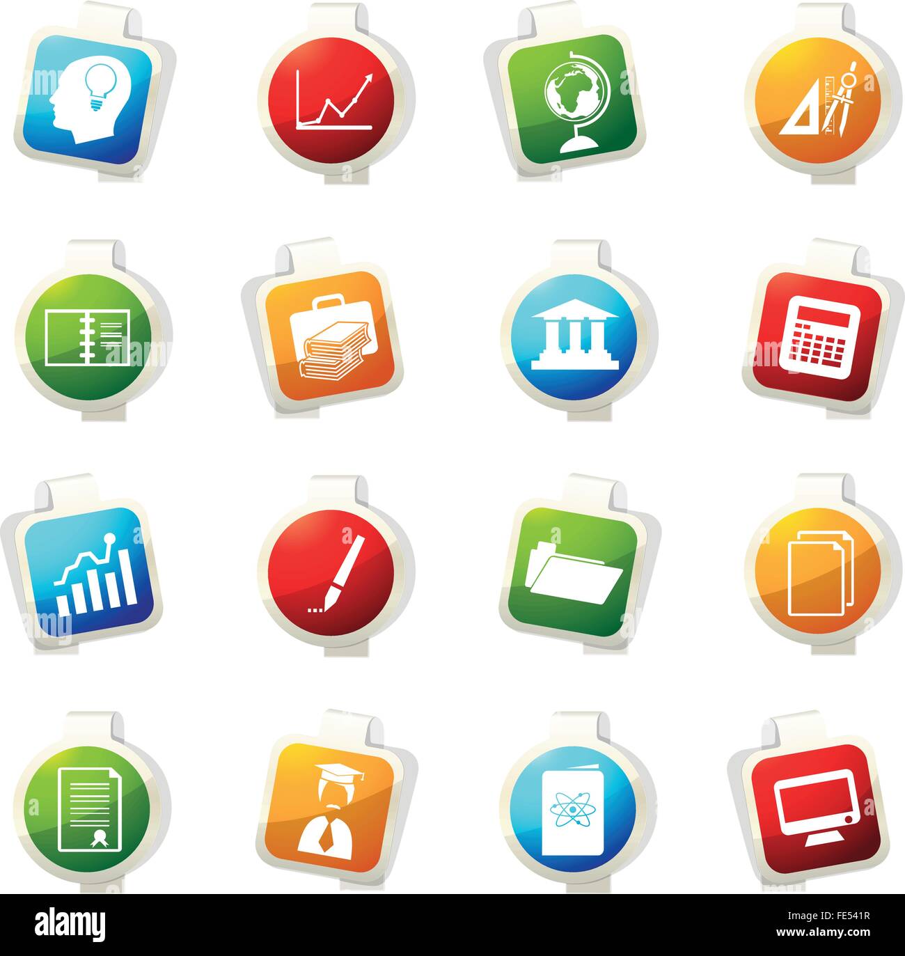 University icons set Stock Vector Image & Art - Alamy
