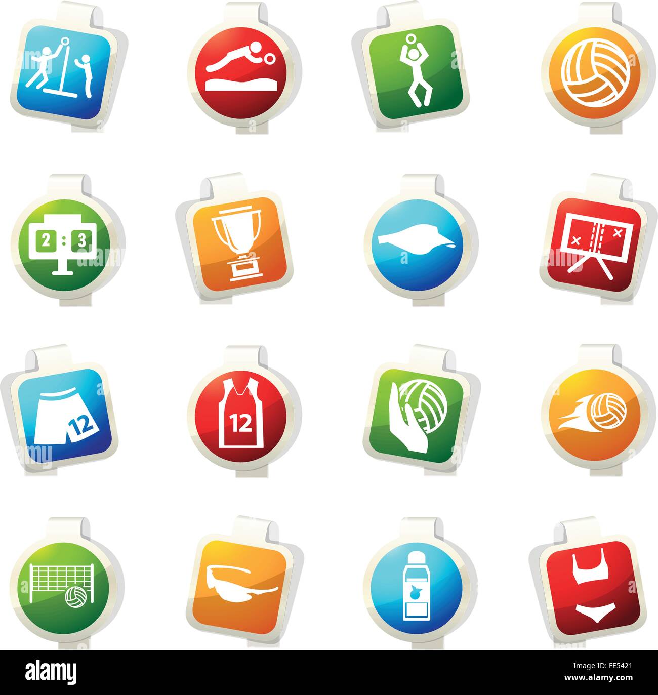 Volleyball icon set Stock Vector Image & Art - Alamy