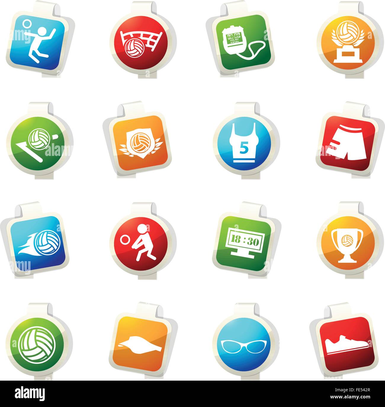 Volleyball icon set Stock Vector Image & Art - Alamy