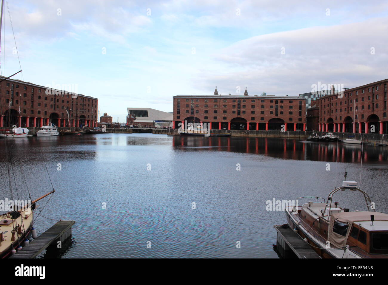 Liverpool Albert docks red bricks port water wood boats submarine ...