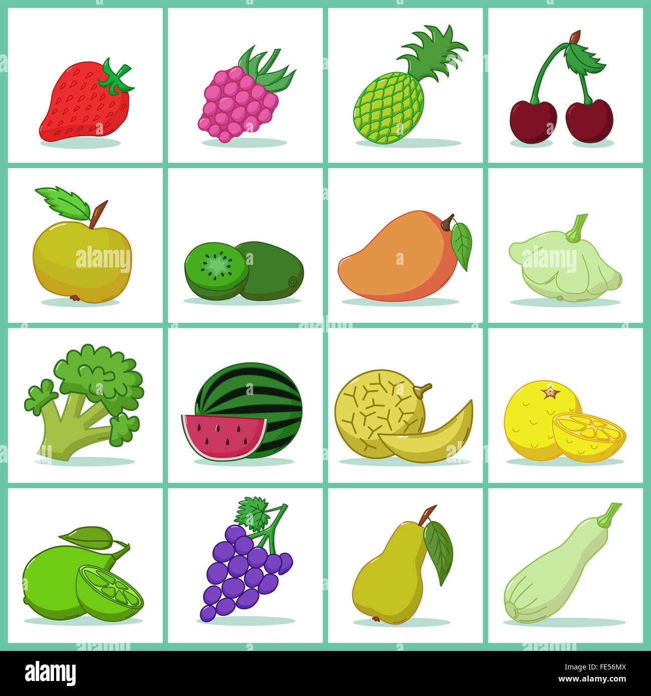 Supermarket vegetables Stock Vector Images - Alamy